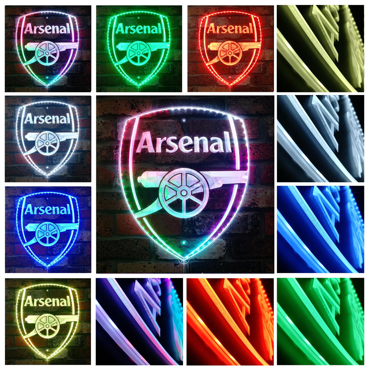 Arsenal F.C. Dynamic RGB Edge Lit LED Sign | ledlabcave