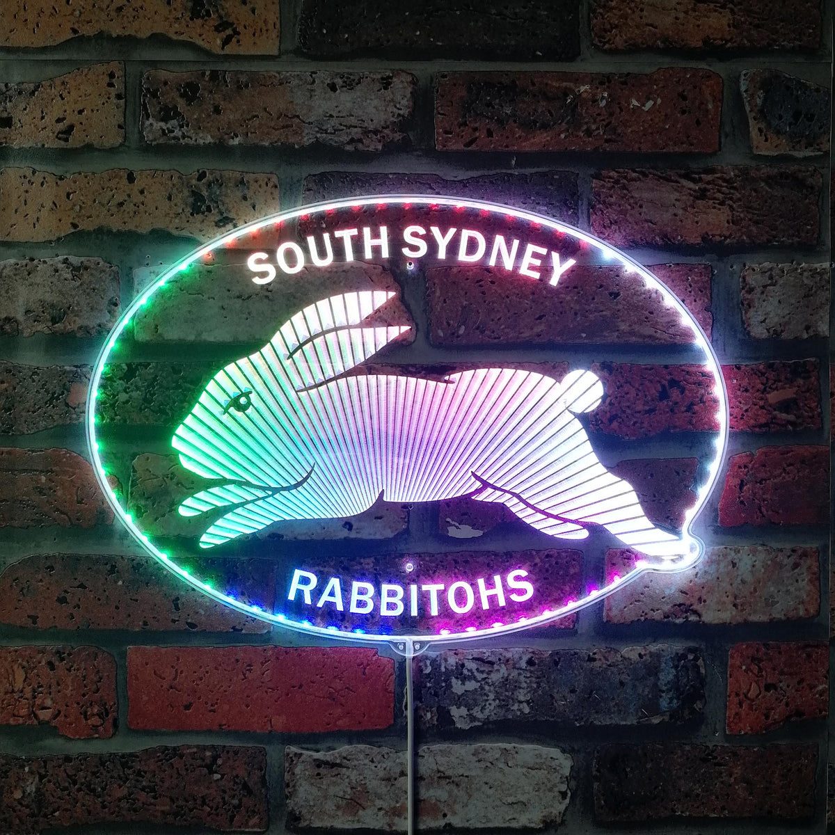 South Sydney Rabbitohs Dynamic RGB Edge Lit LED Sign | ledlabcave