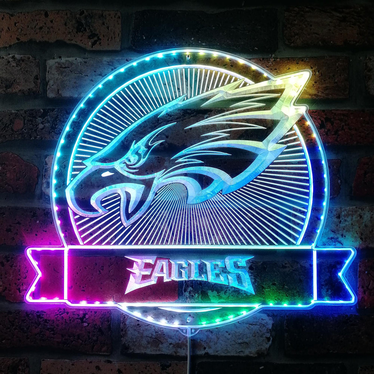Philadelphia Eagles Dynamic RGB Edge Lit LED Sign | PROLEDSIGN