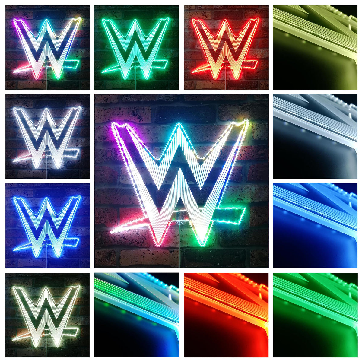 WWE Dynamic RGB Edge Lit LED Sign | LED LAB CAVE