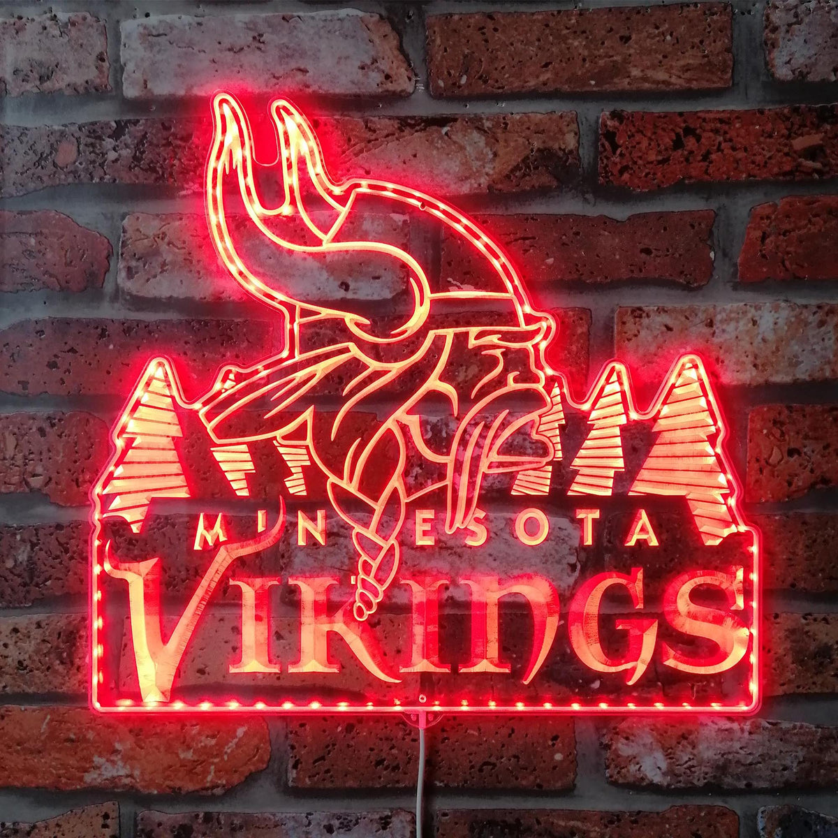 Minnesota Vikings Dynamic RGB Edge Lit LED Light Sign | led lab cave