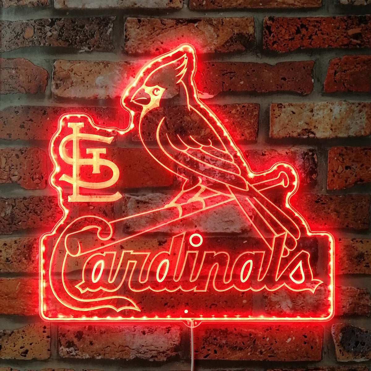 Saint Louis Cardinals Dynamic RGB Edge Lit LED Sign | LED LAB CAVE