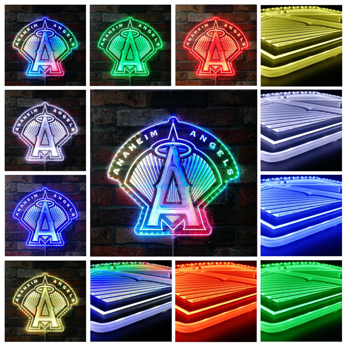 Anaheim Angels (LA) Halo logo Dynamic RGB Edge Lit LED Sign | PROLEDSIGN