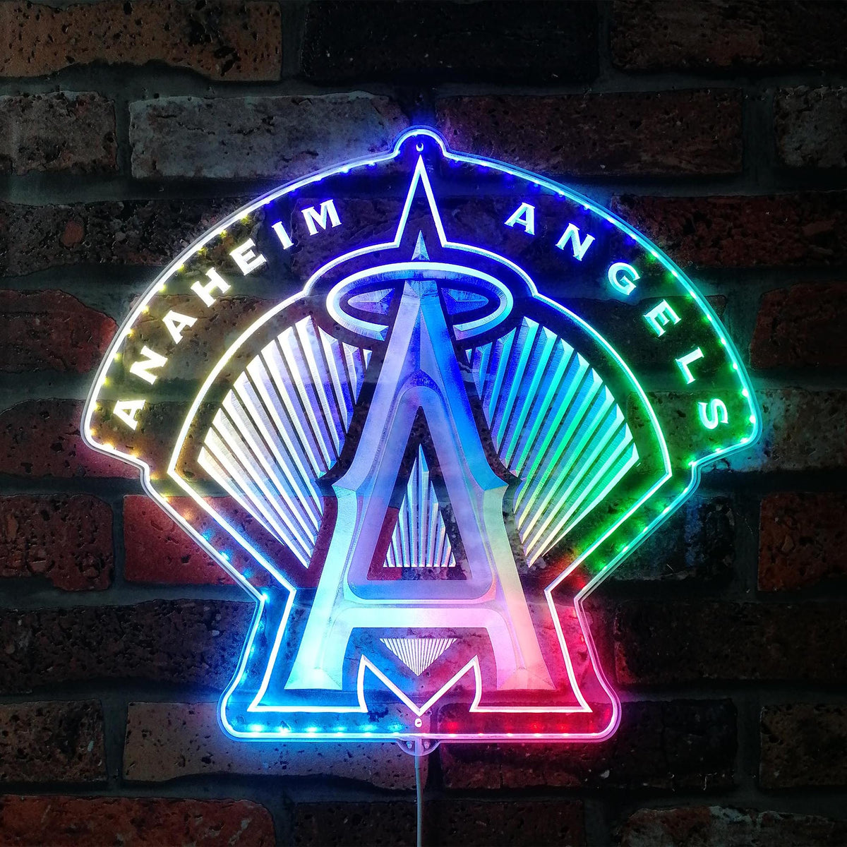 Anaheim Angels (LA) Halo logo Dynamic RGB Edge Lit LED Sign | PROLEDSIGN