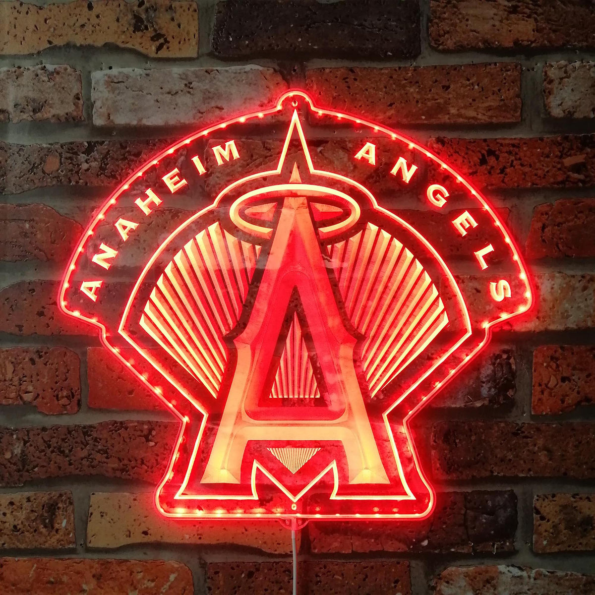 Anaheim Angels (LA) Halo logo Dynamic RGB Edge Lit LED Sign | PROLEDSIGN