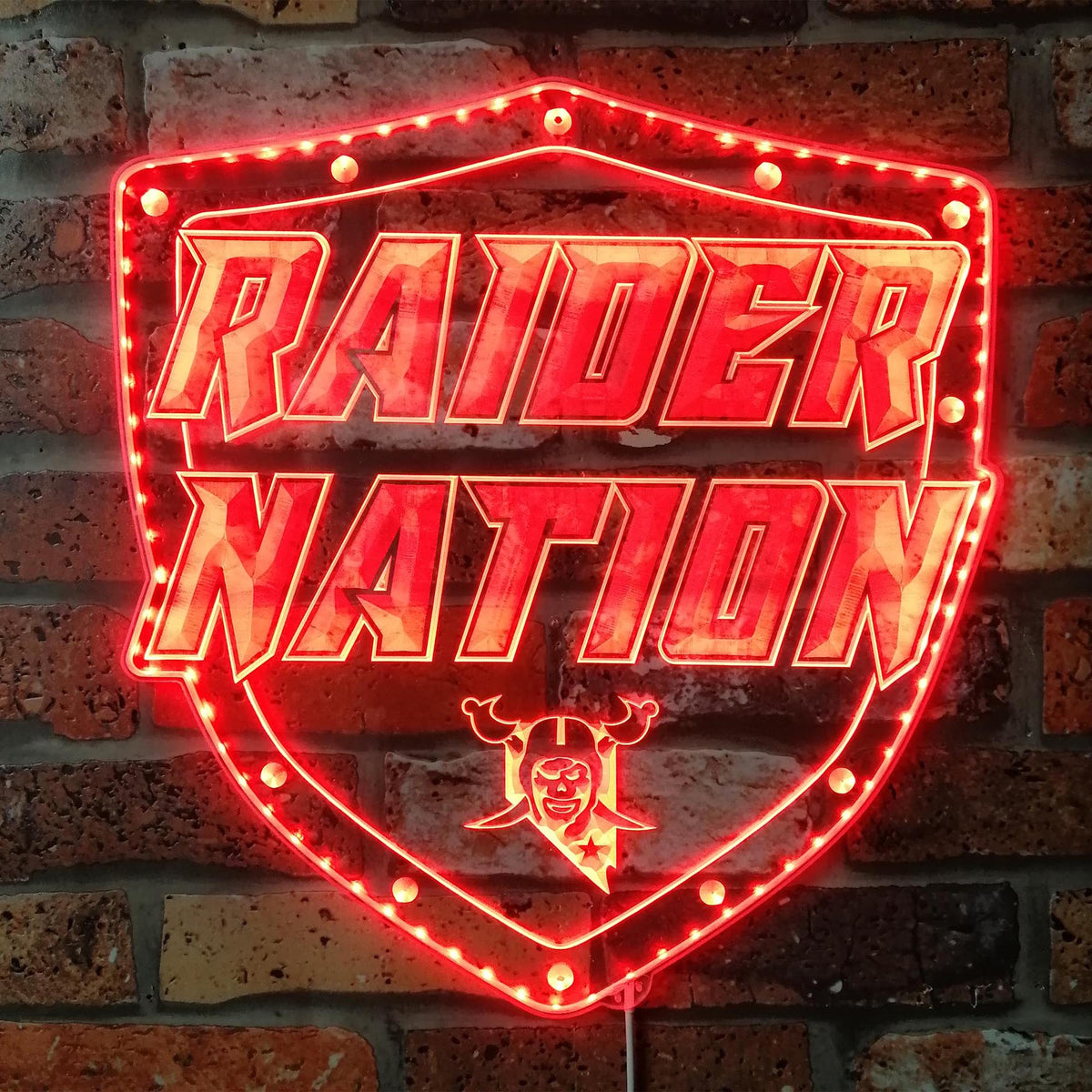 Las Vegas Raiders Raider Nation Dynamic RGB Edge Lit LED Sign | PROLEDSIGN