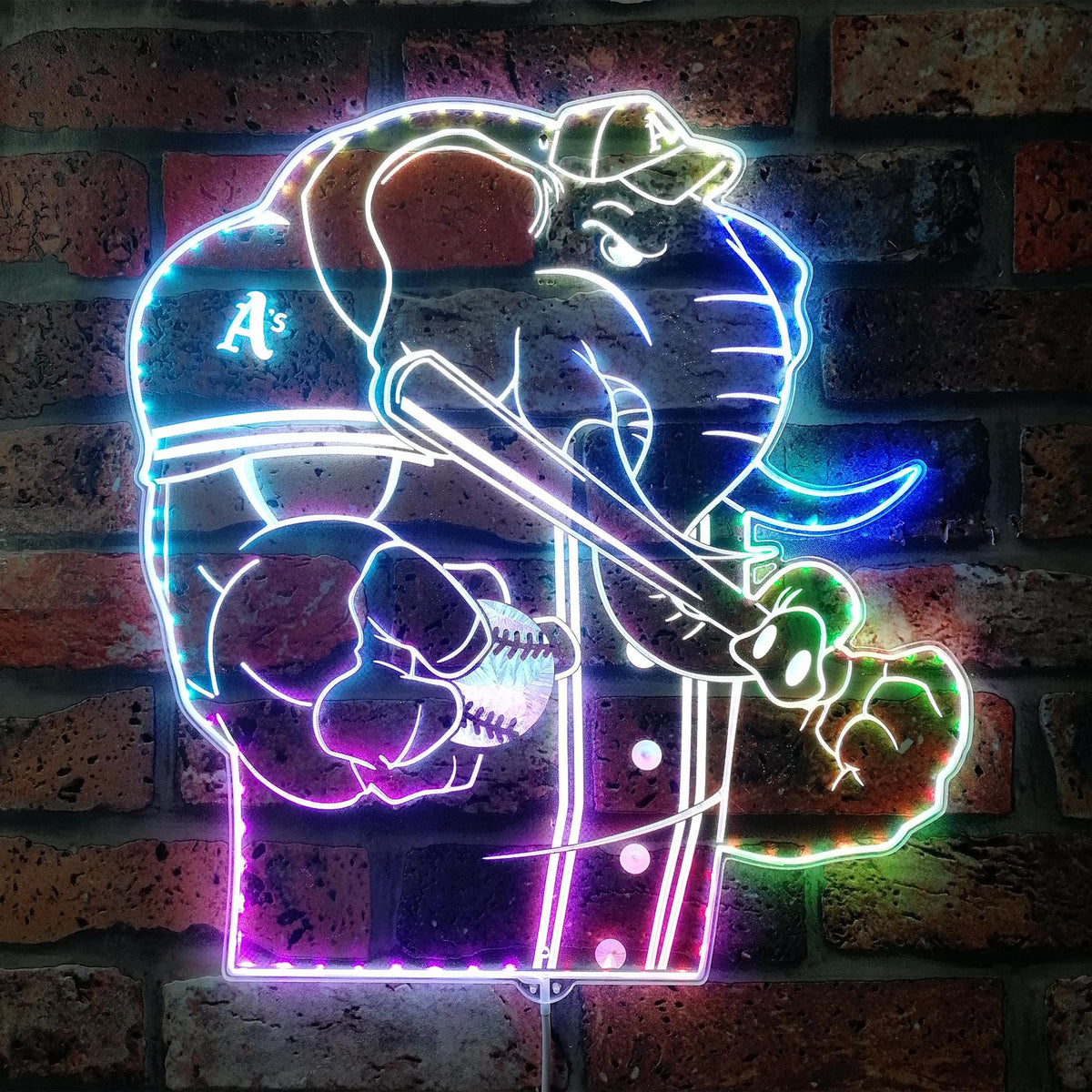 Oakland Athletics Baseball Dynamic RGB Edge Lit LED Sign | PROLEDSIGN