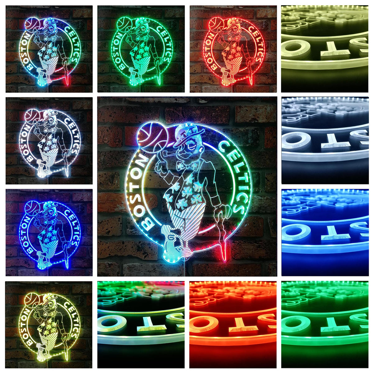 Boston Celtics Dynamic RGB Edge Lit LED Sign | PROLEDSIGN