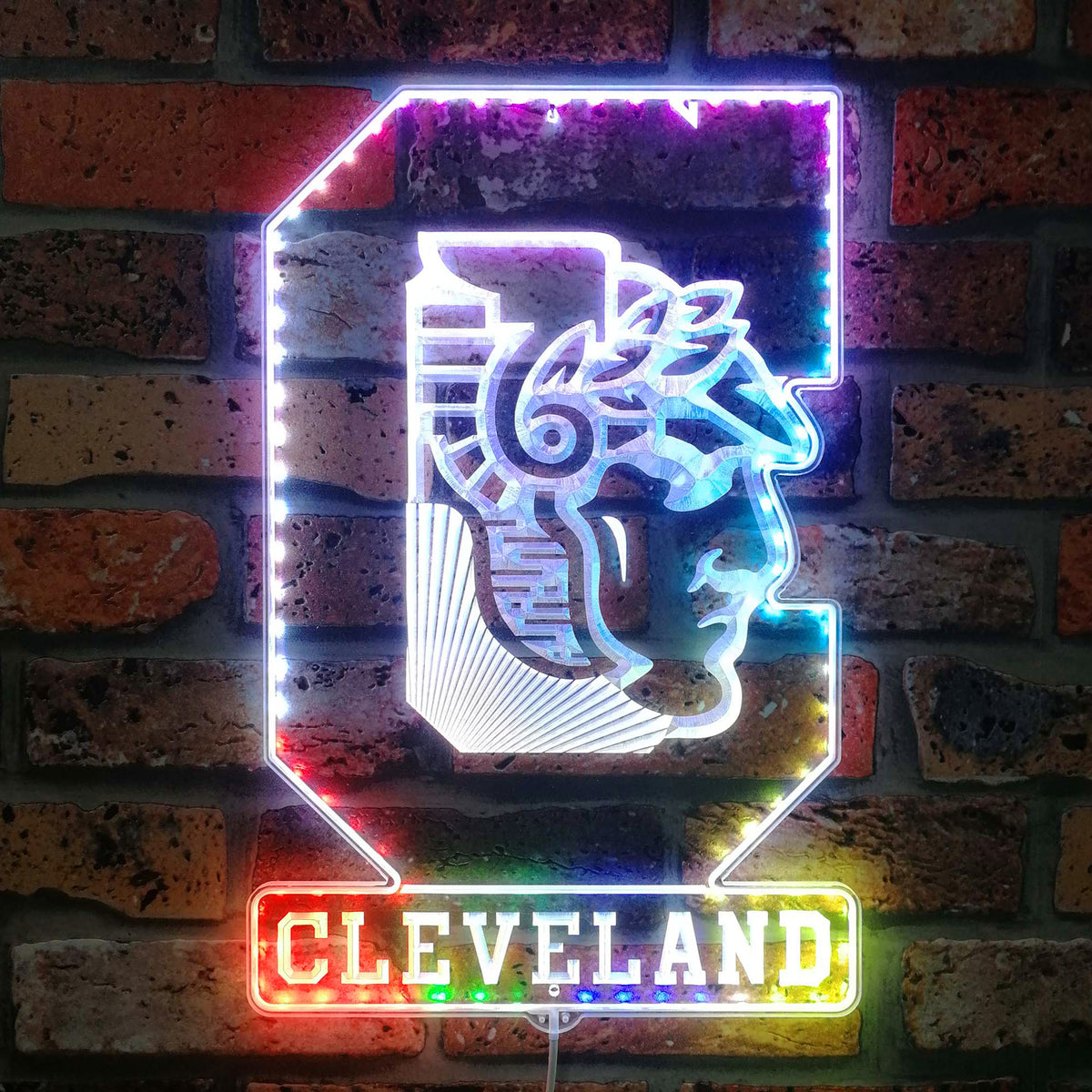 Cleveland Guardians C Monogram Dynamic RGB Edge Lit LED Sign | PROLEDSIGN