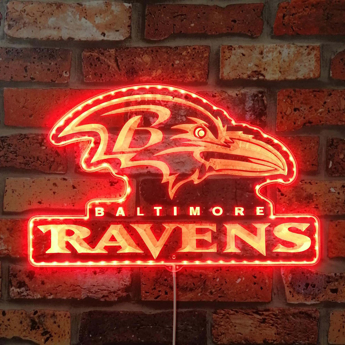 Baltimore Ravens Bar Dynamic RGB Edge Lit LED Sign | PROLEDSIGN