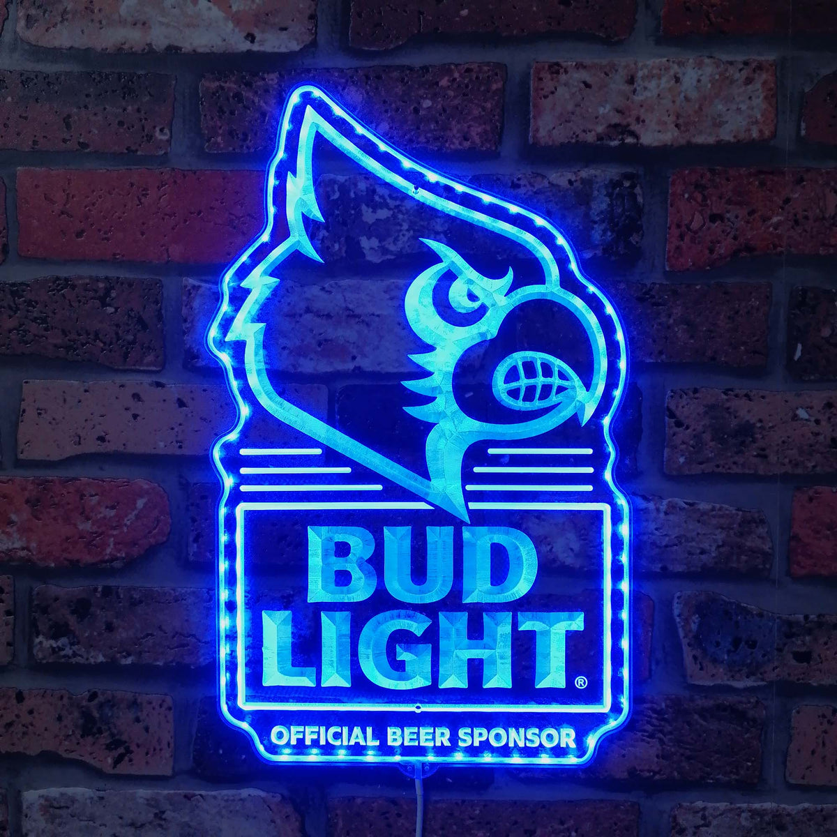 Bud Light Louisville Cardinals Dynamic RGB Edge Lit LED Sign | PROLEDSIGN