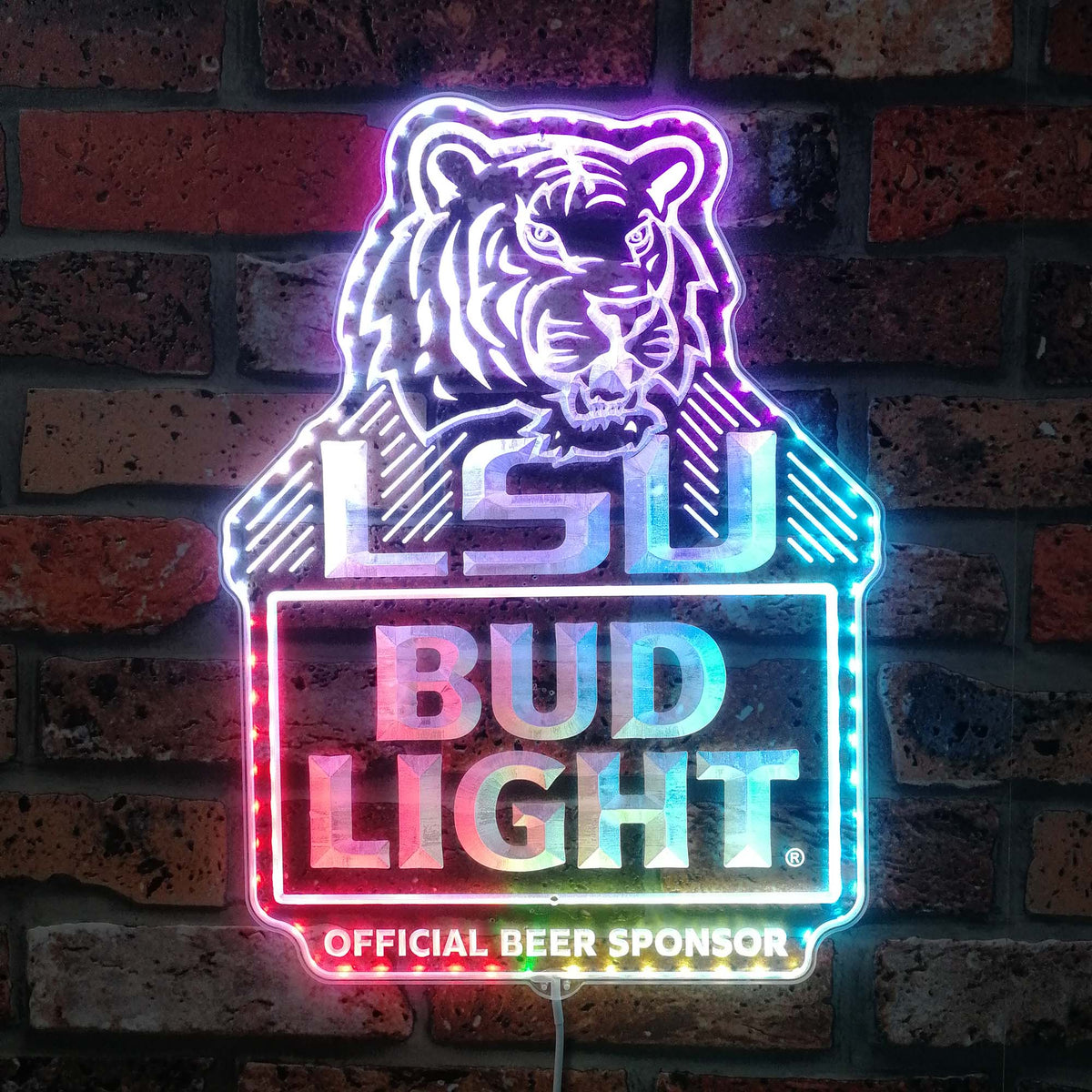 Bud Light LSU Tigers Dynamic RGB Edge Lit LED Sign | PROLEDSIGN