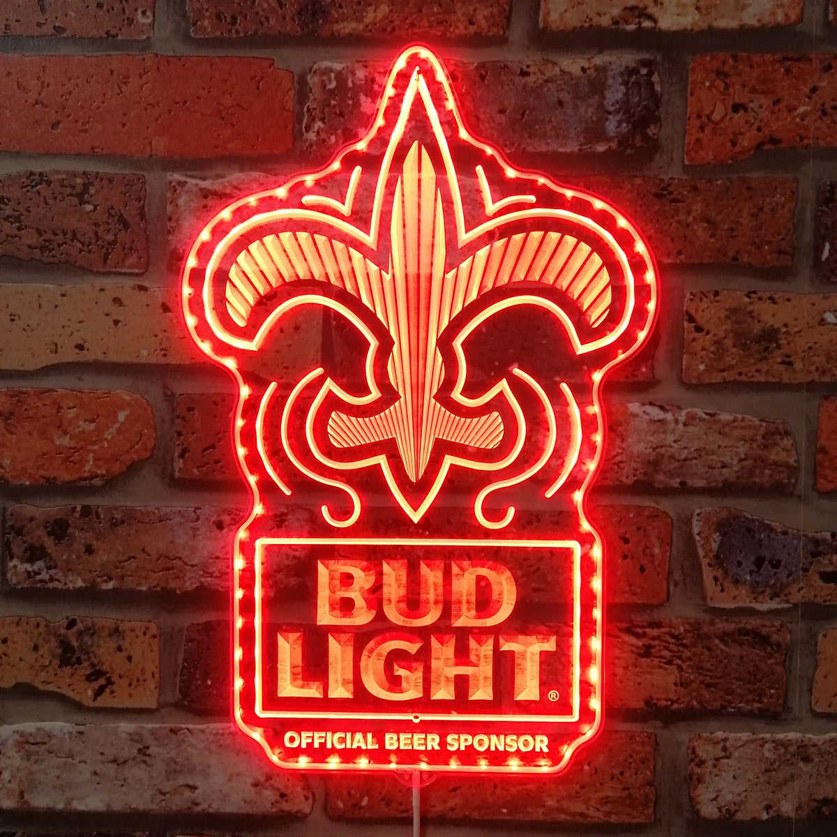 Bud Light New Orleans Saints Dynamic RGB Edge Lit LED Sign | PROLEDSIGN