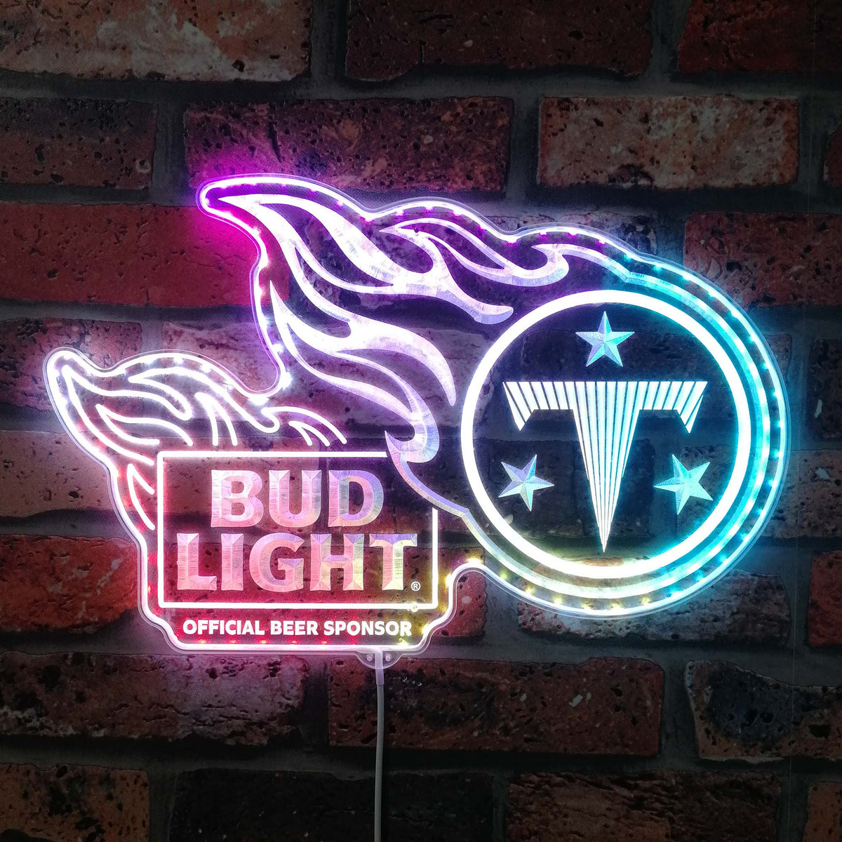 Bud Light Tennessee Titans Dynamic RGB Edge Lit LED Sign | PROLEDSIGN