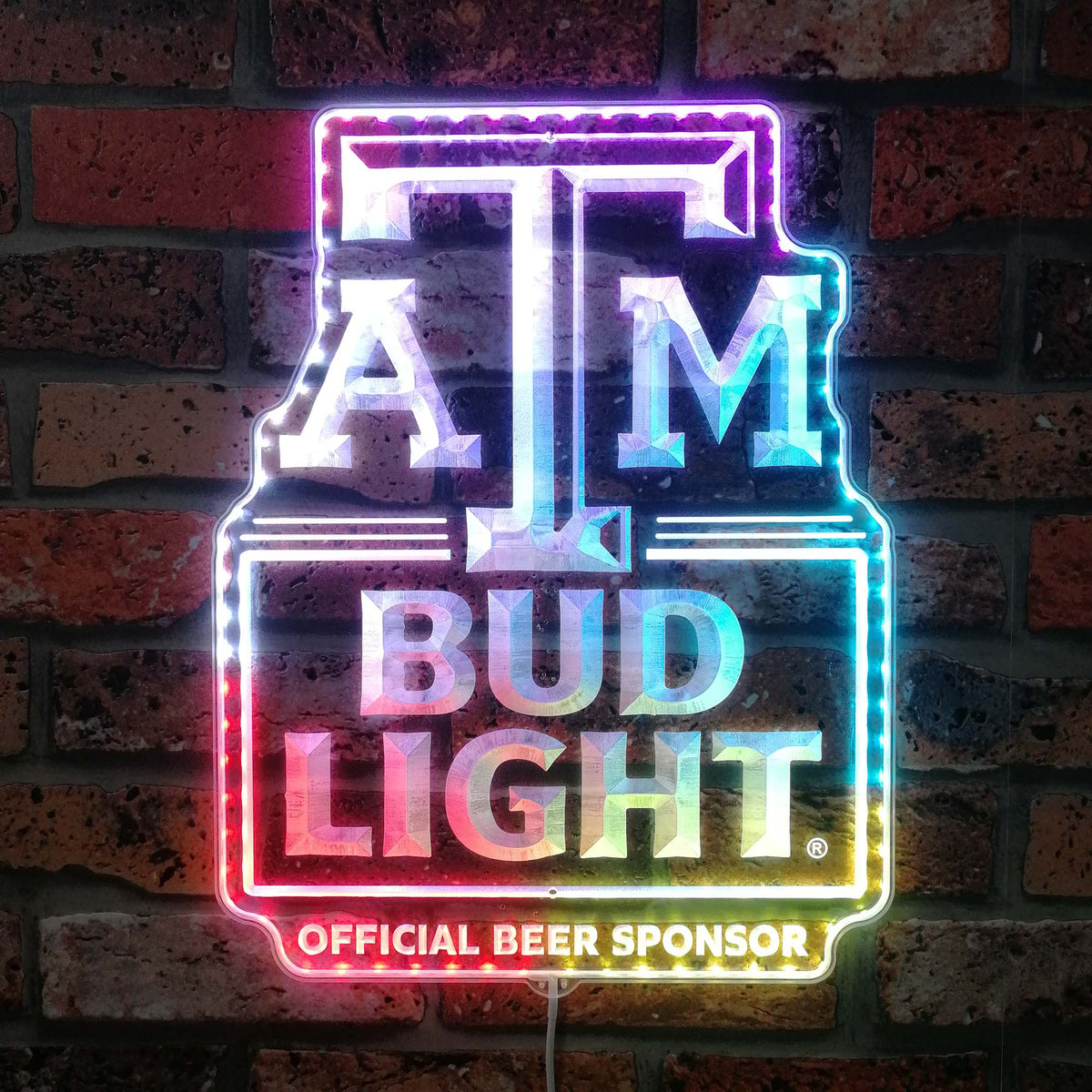 Bud Light Texas A&M Aggies Dynamic RGB Edge Lit LED Sign | PROLEDSIGN