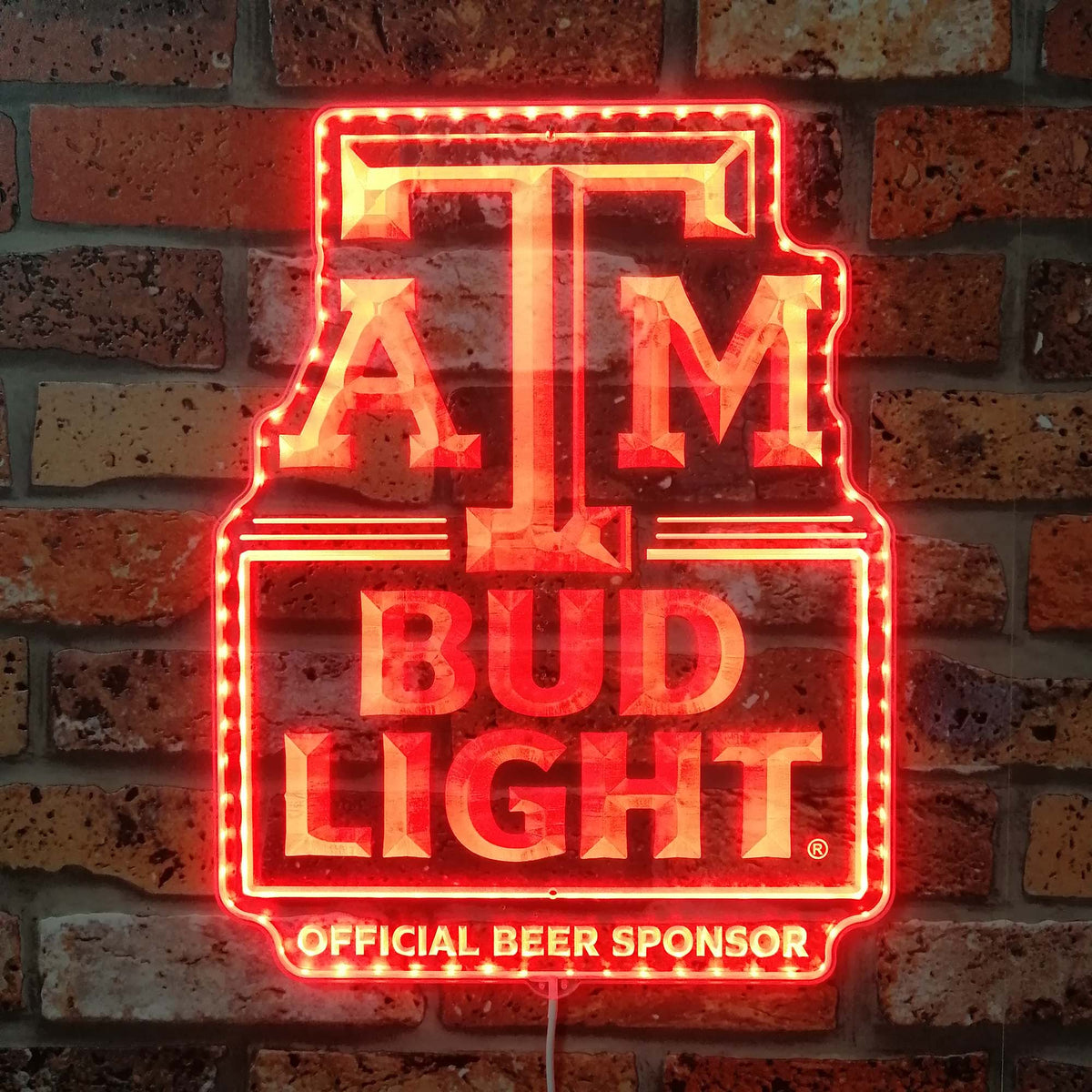 Bud Light Texas A&M Aggies Dynamic RGB Edge Lit LED Sign | PROLEDSIGN