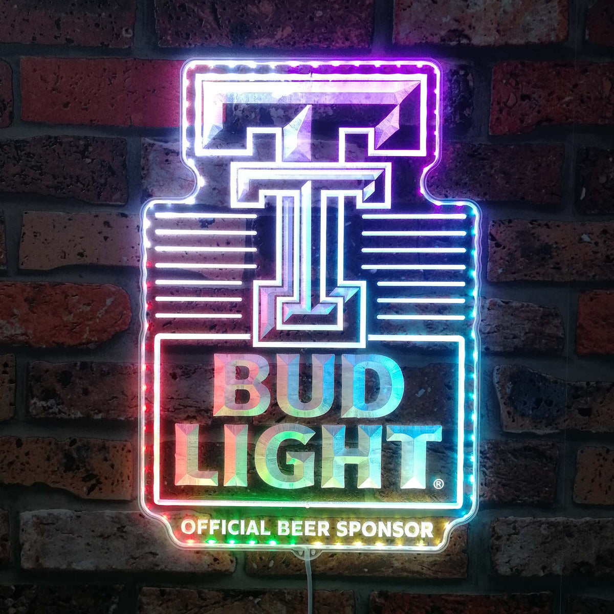 Bud Light Texas Tech Red Raiders Dynamic RGB Edge Lit LED Sign | PROLEDSIGN