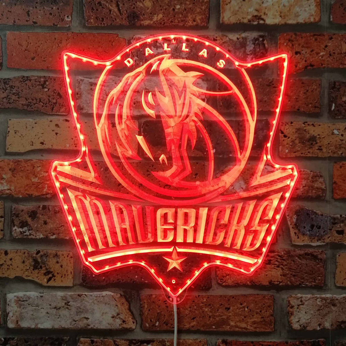 Dallas Mavericks Dynamic RGB Edge Lit LED Sign | PROLEDSIGN