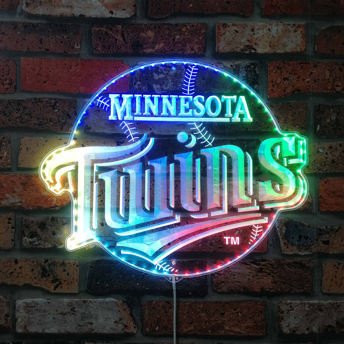 MLB Minnesota Twins Dynamic RGB Edge Lit LED Sign | LEDLABCAVE