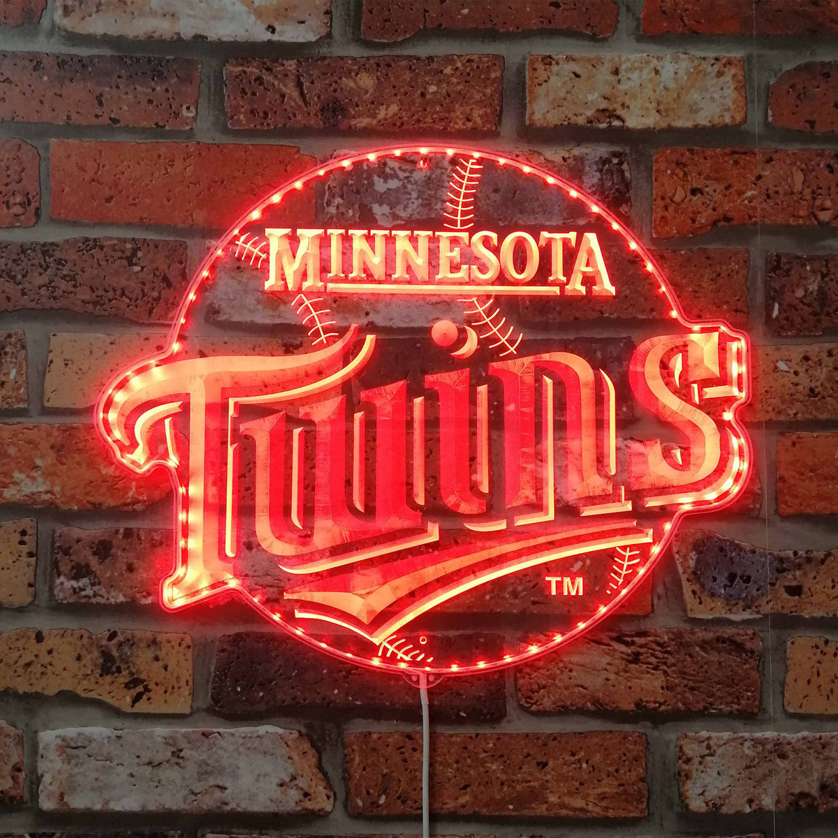 MLB Minnesota Twins Dynamic RGB Edge Lit LED Sign | LEDLABCAVE