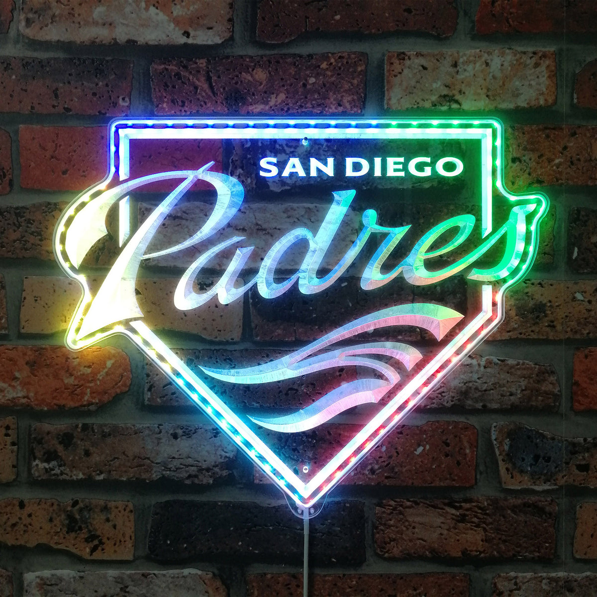 San Diego Padres Dynamic RGB Edge Lit LED Sign | ledlabcave