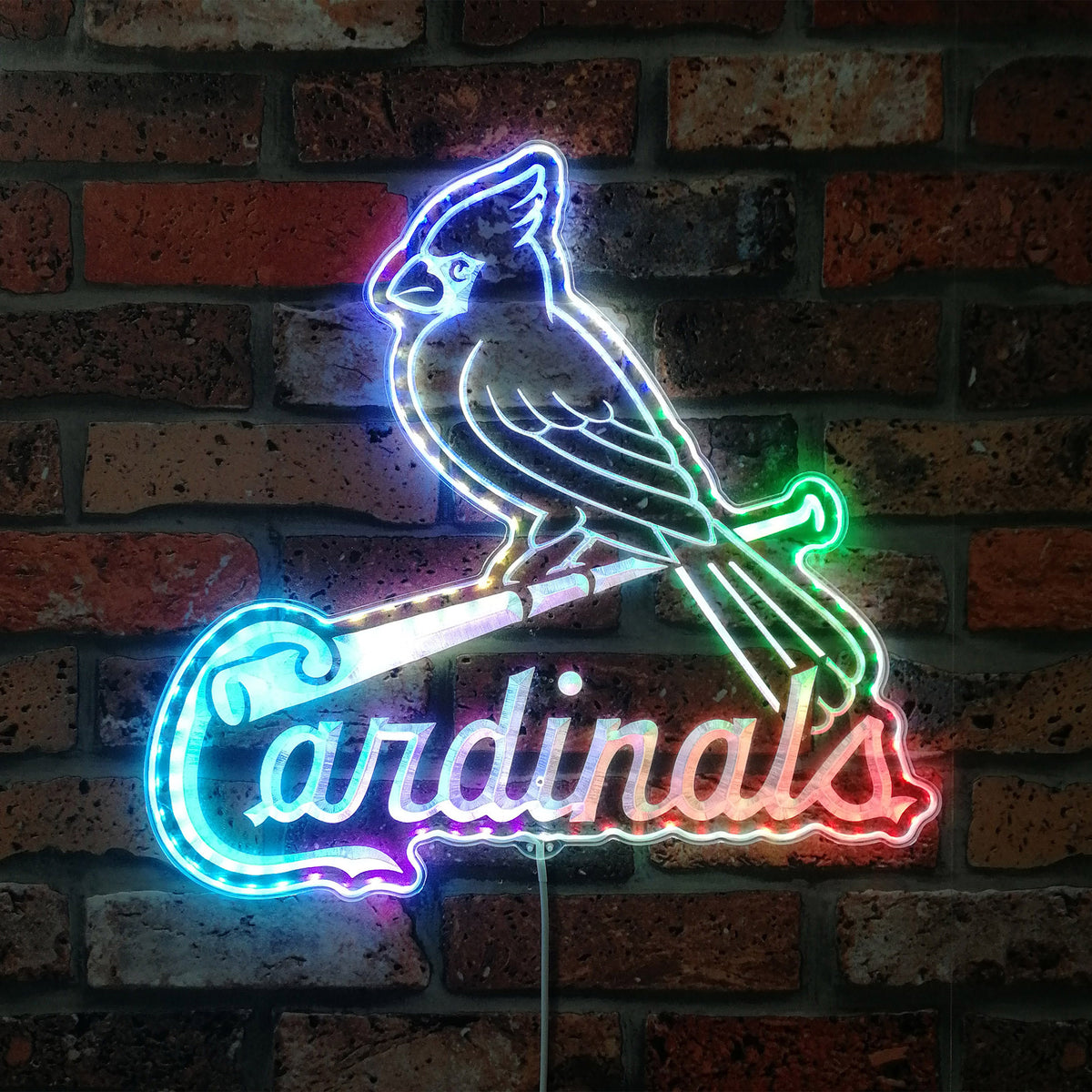 St. Louis Cardinals Dynamic RGB Edge Lit LED Sign | ledlabcave