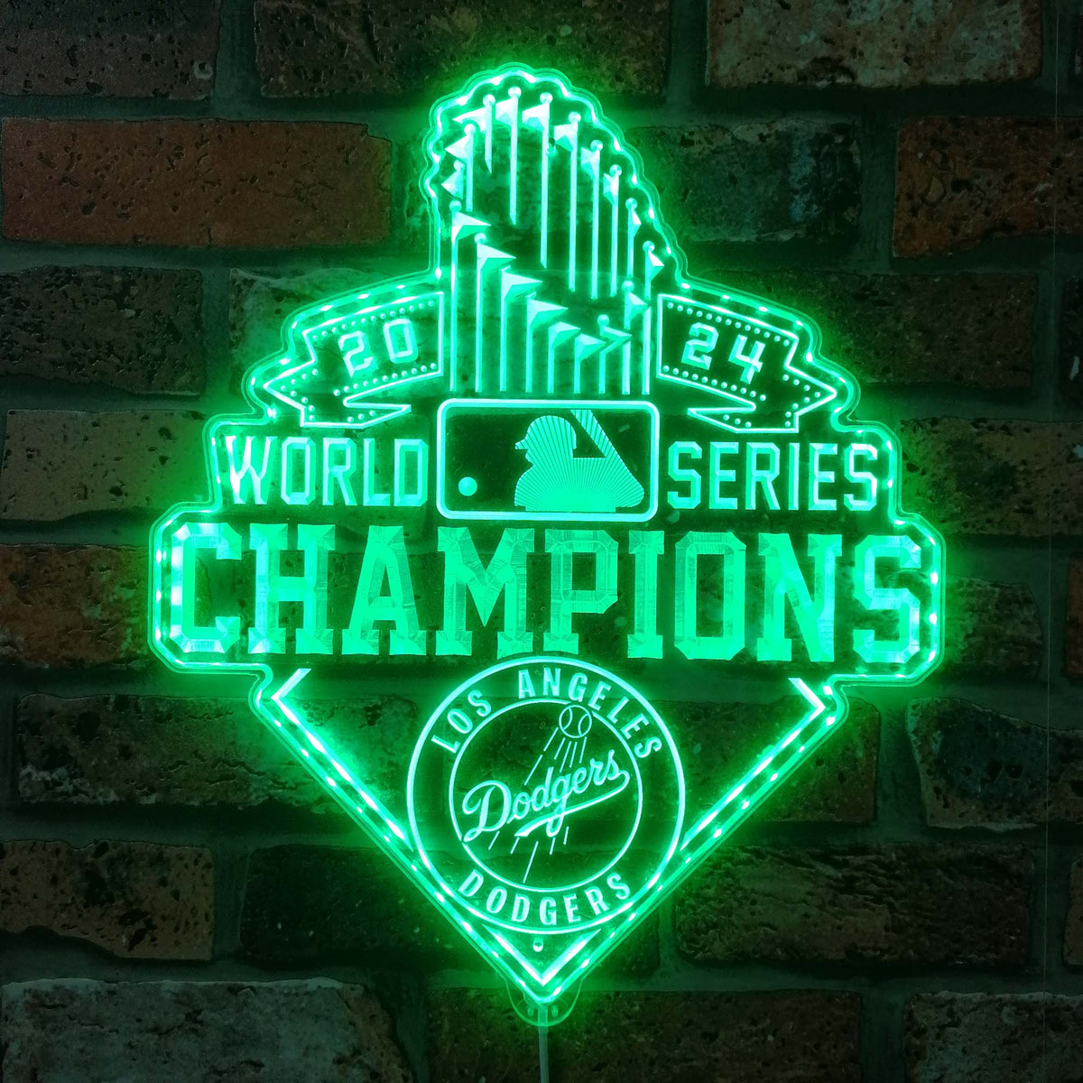Los Angeles Dodgers World Champions Dynamic RGB Edge Lit LED Sign ...
