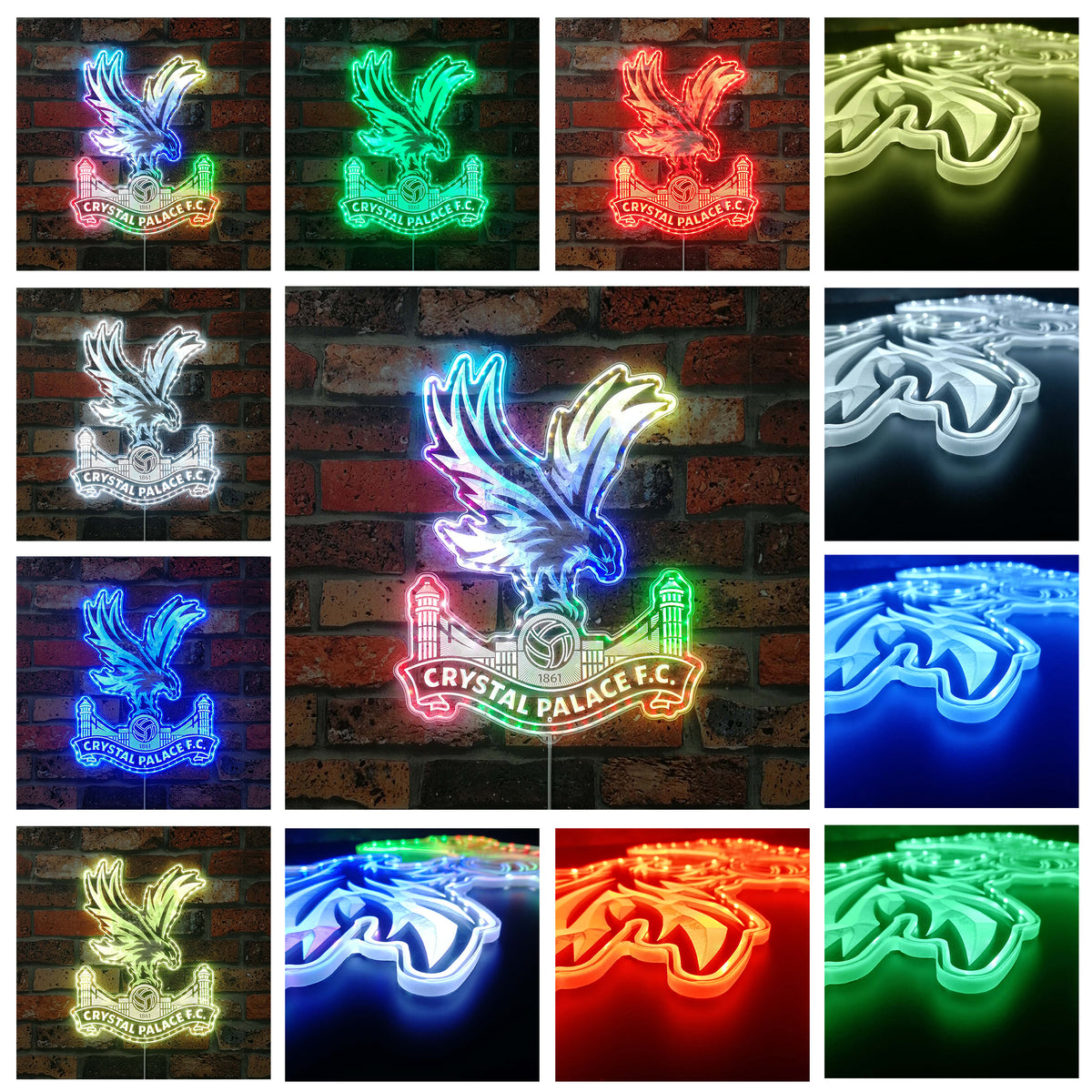Crystal Palace FC Dynamic RGB Edge Lit LED Sign | PROLEDSIGN