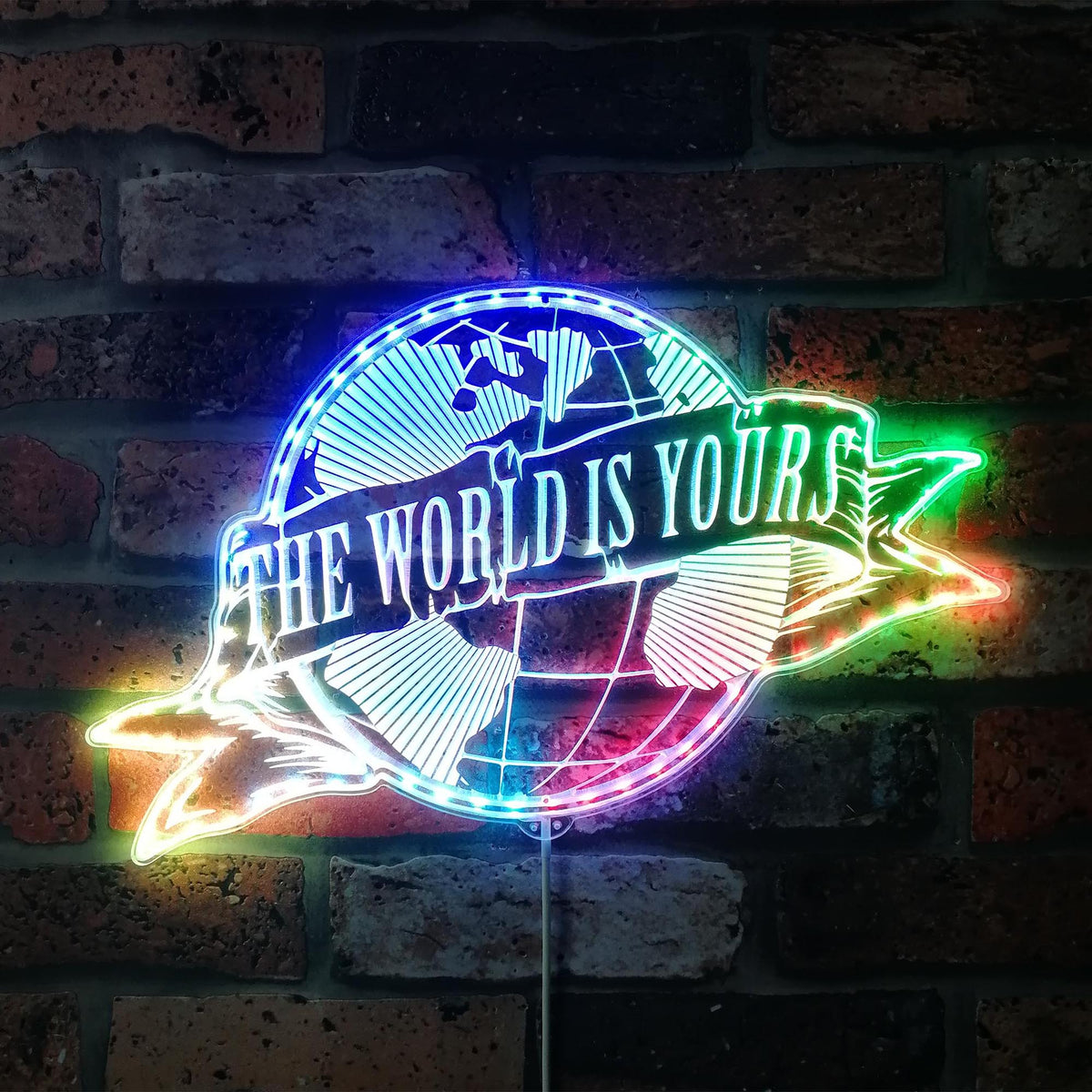 Scarface The World Is Yours Dynamic RGB Edge Lit LED Sign | PROLEDSIGN