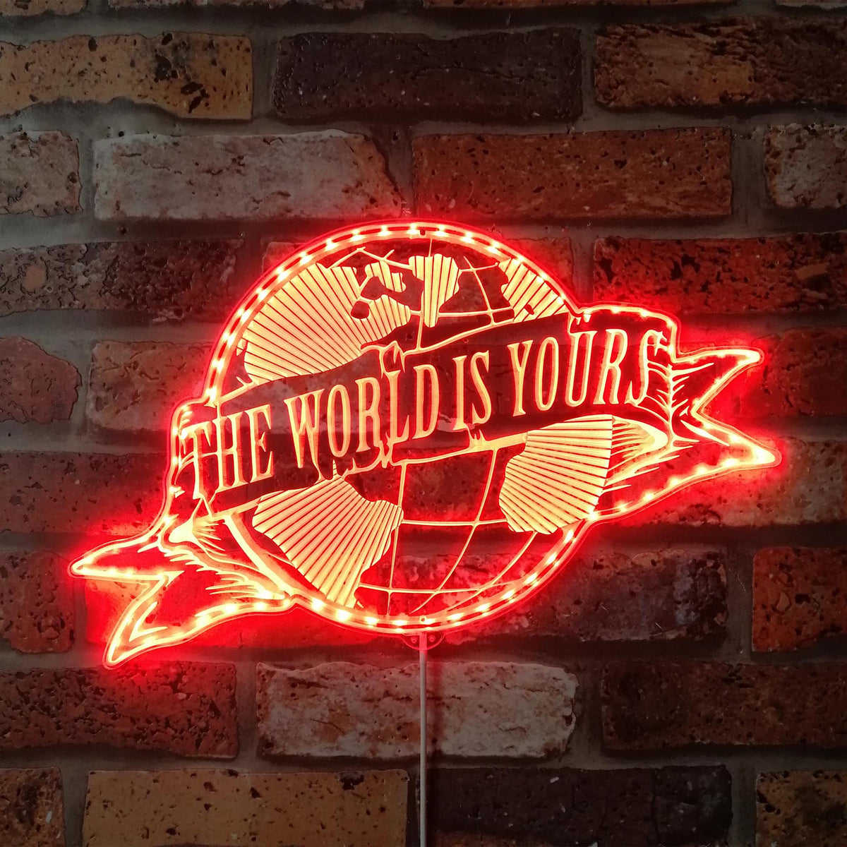 Scarface The World Is Yours Dynamic RGB Edge Lit LED Sign | PROLEDSIGN