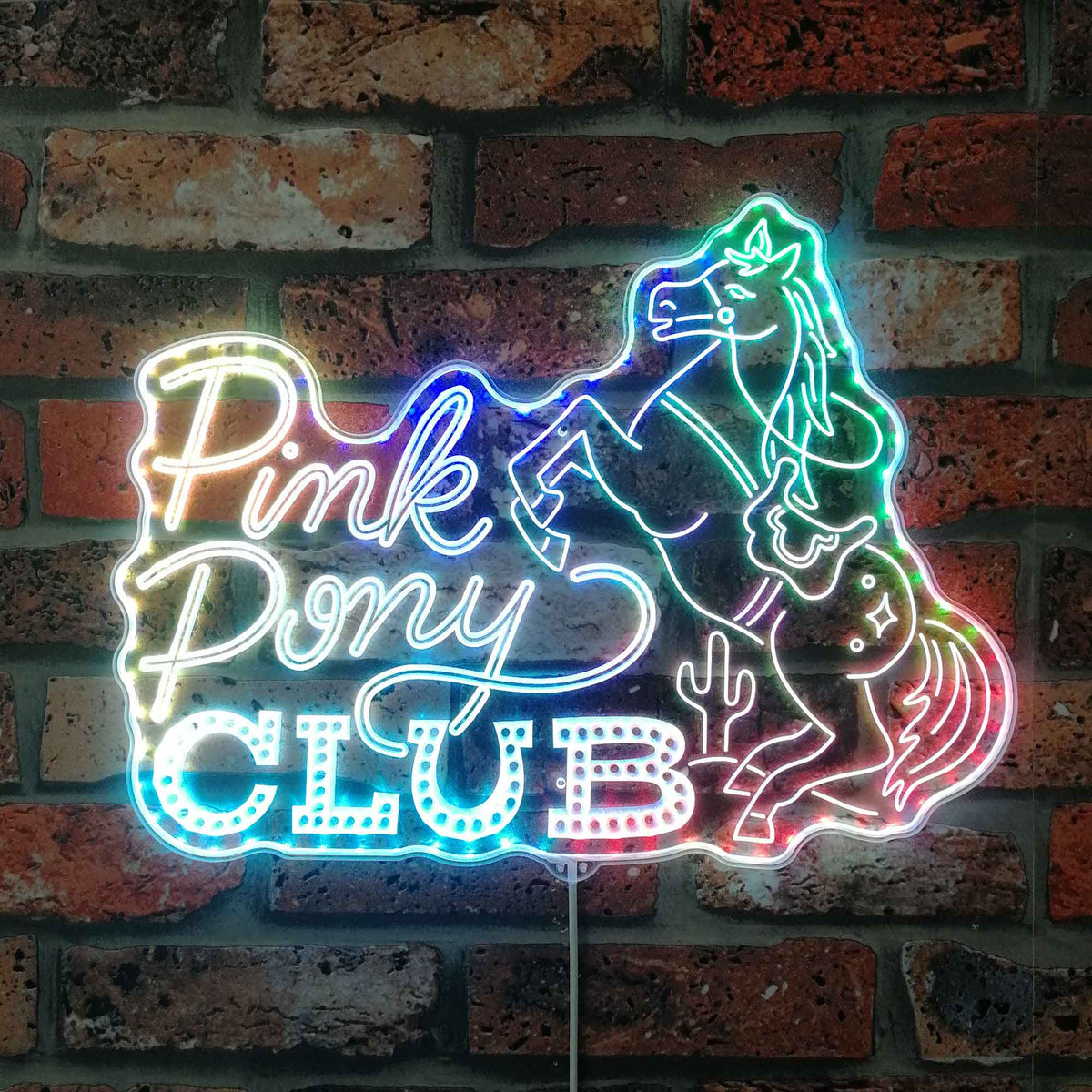 Pink Pony Club Dynamic RGB Edge Lit LED Sign | ledlabcave