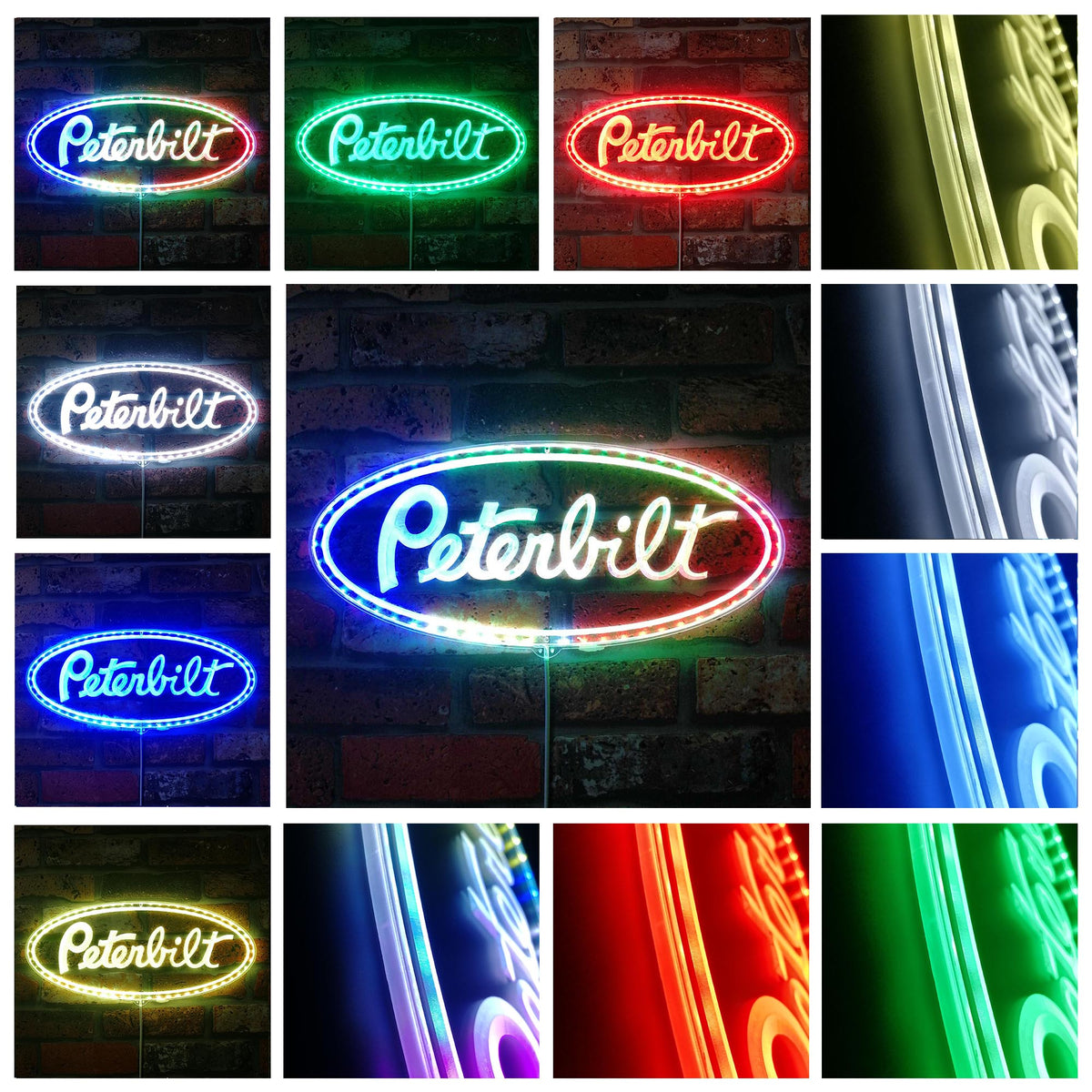 Peterbilt Dynamic RGB Edge Lit LED Sign | ledlabcave