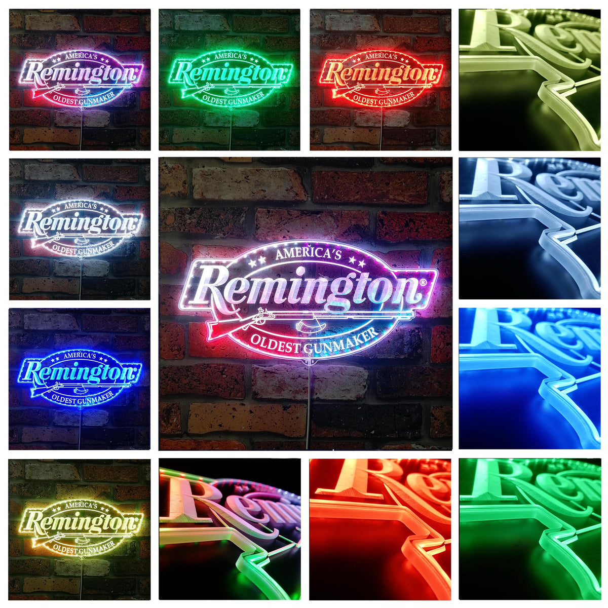 Remington Dynamic RGB Edge Lit LED Sign | LED LAB CAVE