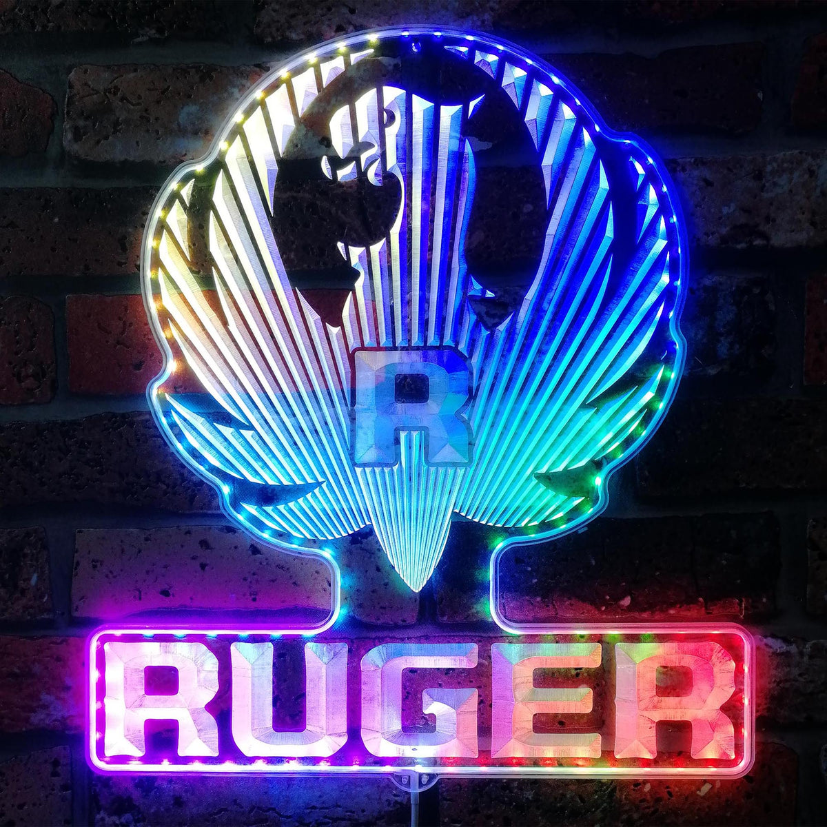 Ruger Dynamic RGB Edge Lit LED Sign | LED LAB CAVE