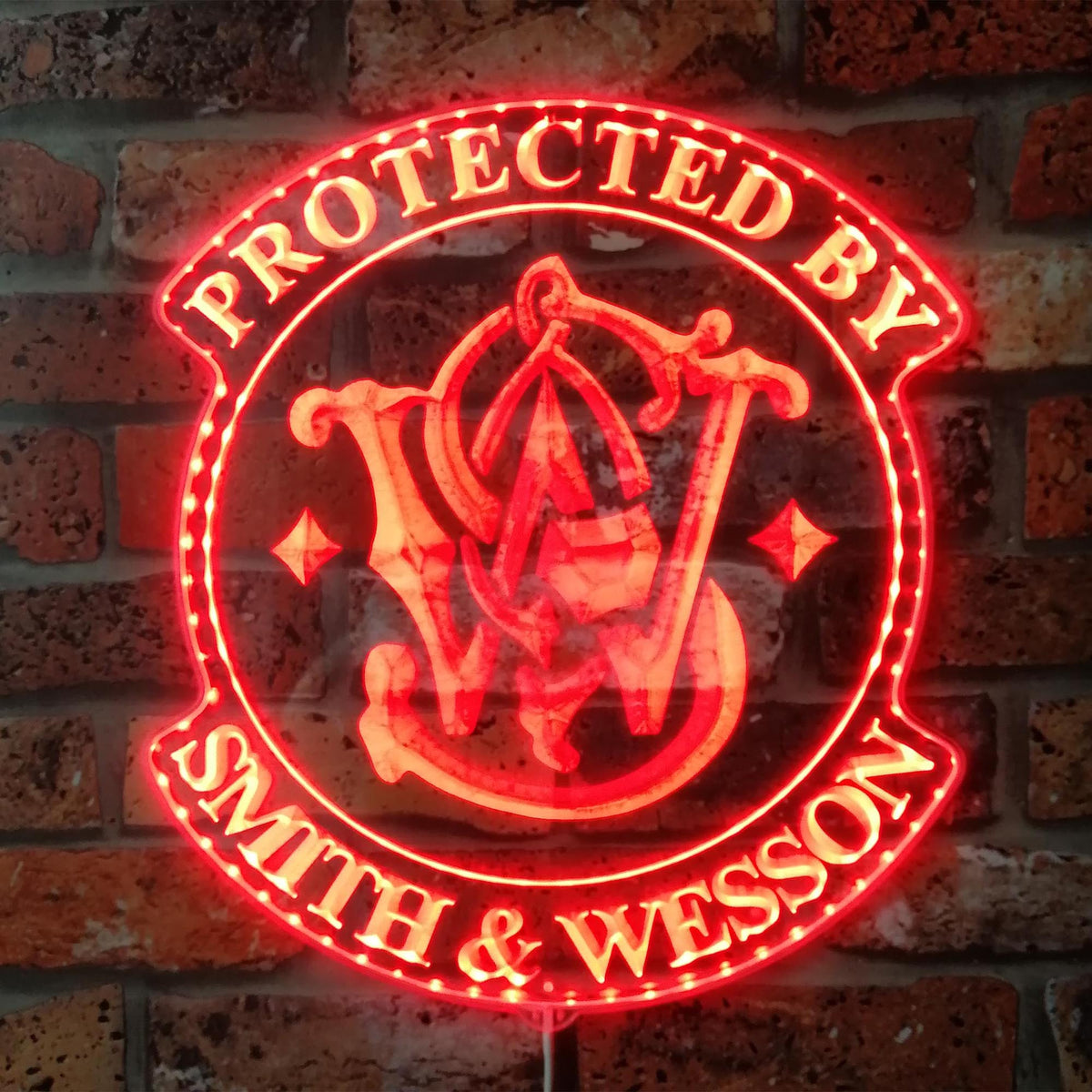 Smith & Wesson Dynamic RGB Edge Lit LED Sign | LED LAB CAVE