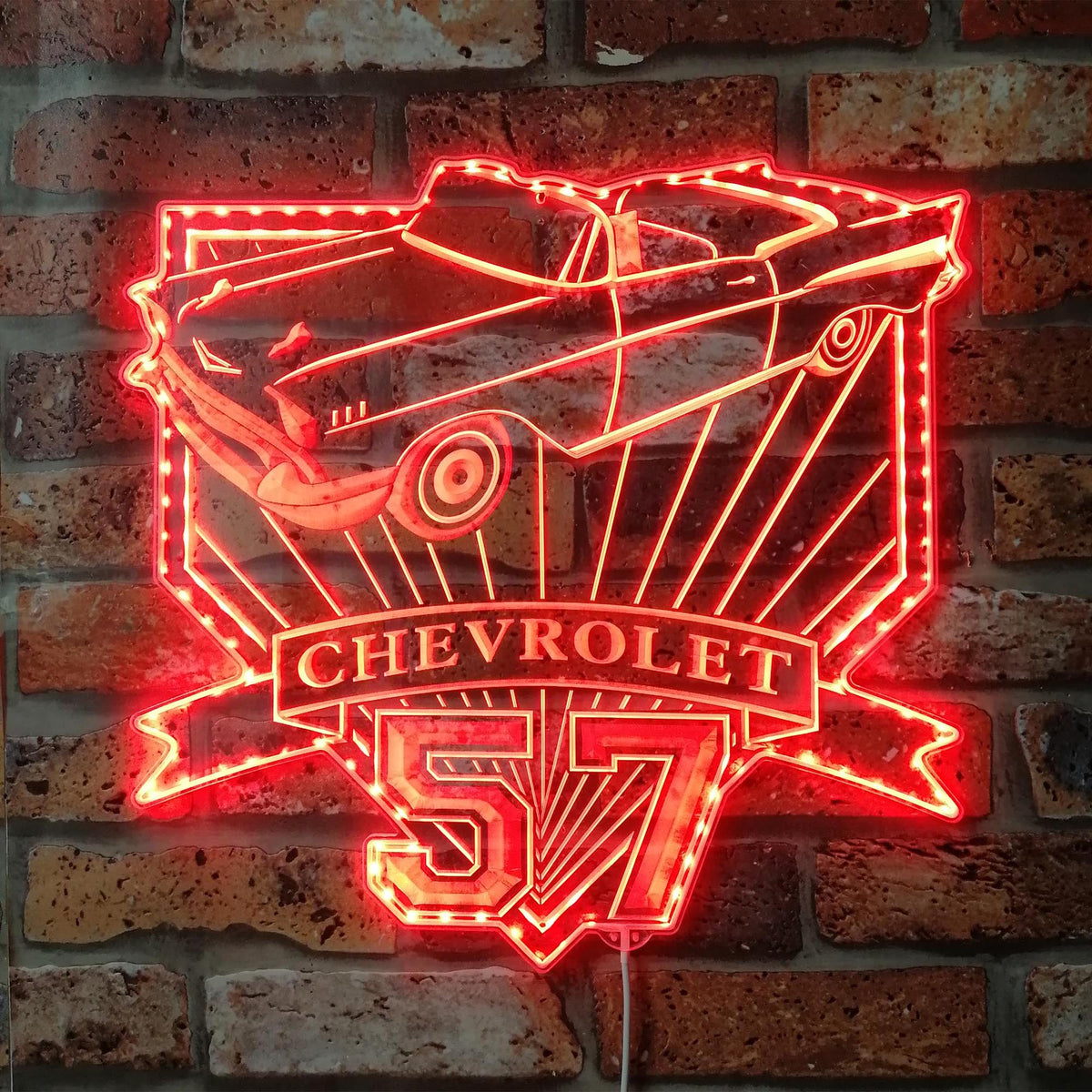 Chevrolet bel air convertible 1957 Dynamic RGB Edge Lit LED Sign ...