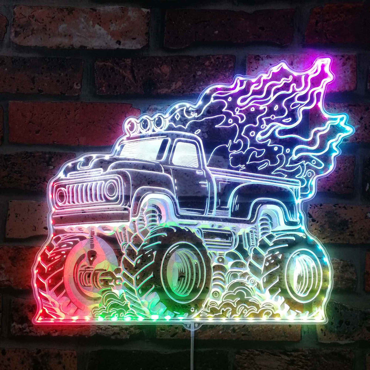 Monster Jam Truck Dynamic RGB Edge Lit LED Sign | PROLEDSIGN