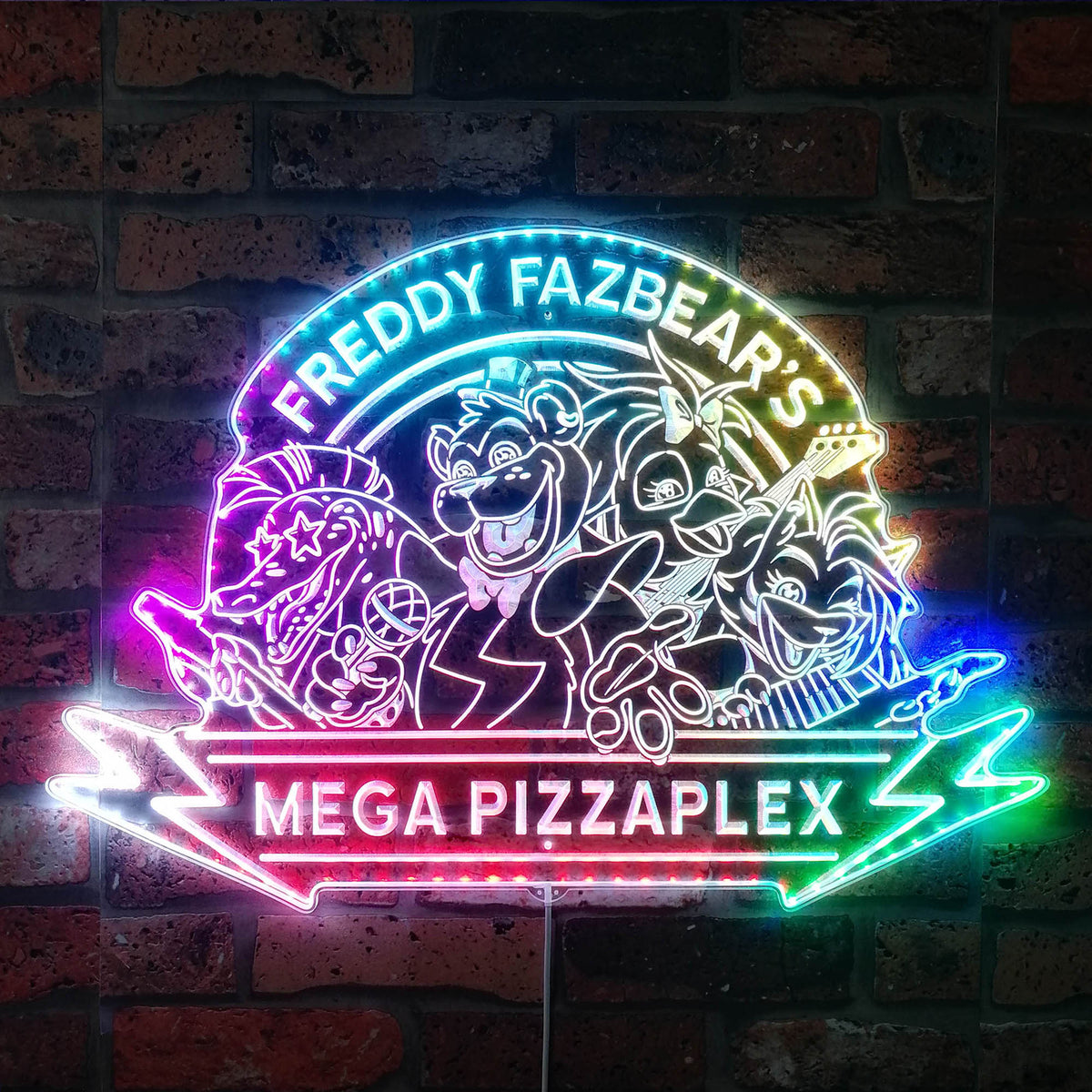 Freddy Fazbear's Pizza Dynamic RGB Edge Lit LED Sign | ledlabcave