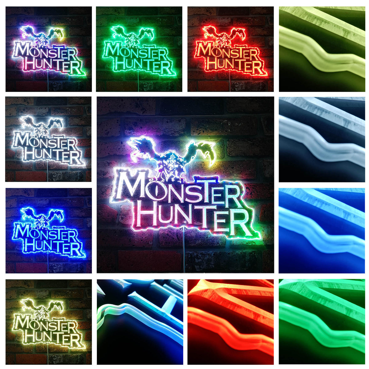 Monster Hunter Dynamic RGB Edge Lit LED Sign | ledlabcave