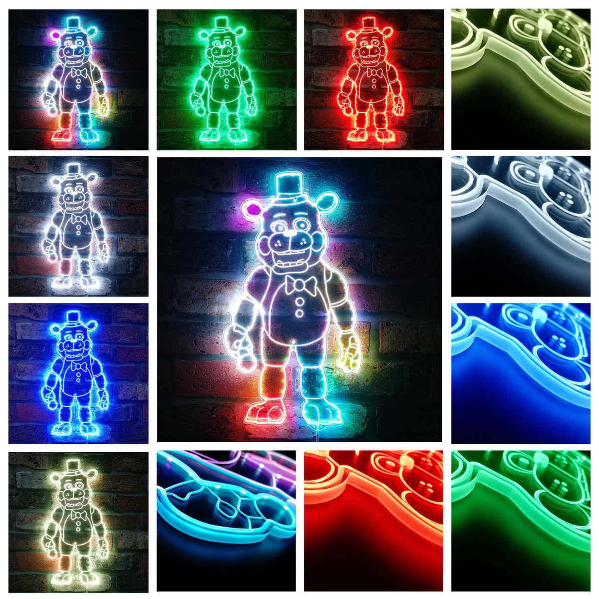 Five nights at Freddy's Fneddy Dynamic RGB Edge Lit LED Sign | ledlabcave