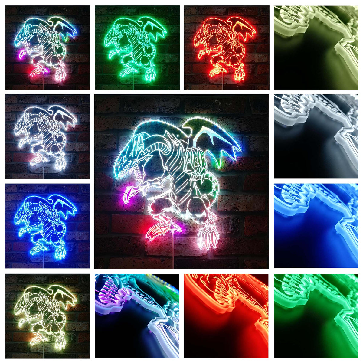 Blue-Eyes White Dragon Dynamic RGB Edge Lit LED Sign | ledlabcave