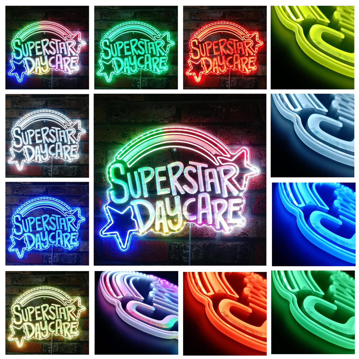 Superstar Daycare FNAF Dynamic RGB Edge Lit LED Sign | ledlabcave