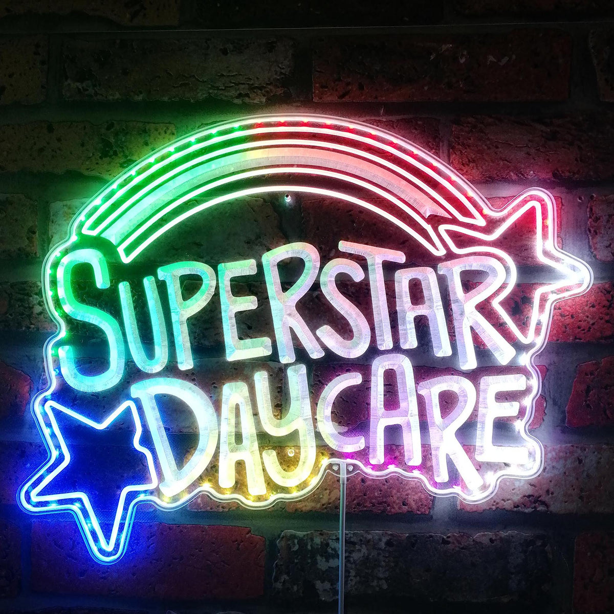 Superstar Daycare FNAF Dynamic RGB Edge Lit LED Sign | ledlabcave