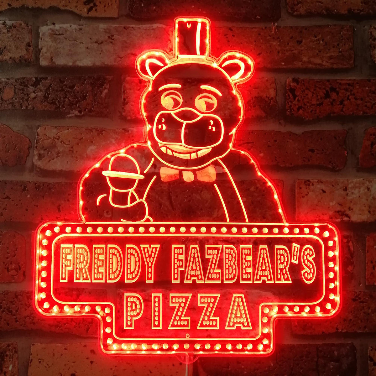 Freddy Fazbear's Pizza Dynamic RGB Edge Lit LED Sign | ledlabcave