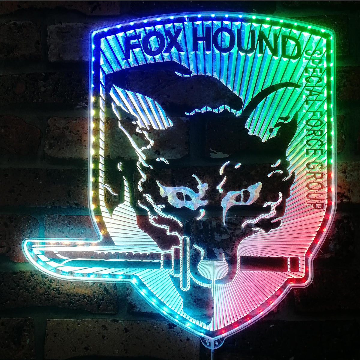 Fox Hound Dynamic RGB Edge Lit LED Sign | LEDLABCAVE