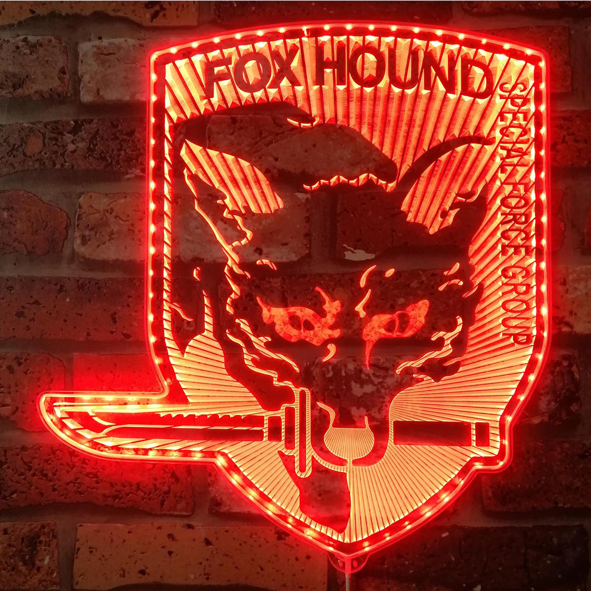 Fox Hound Dynamic RGB Edge Lit LED Sign | LEDLABCAVE