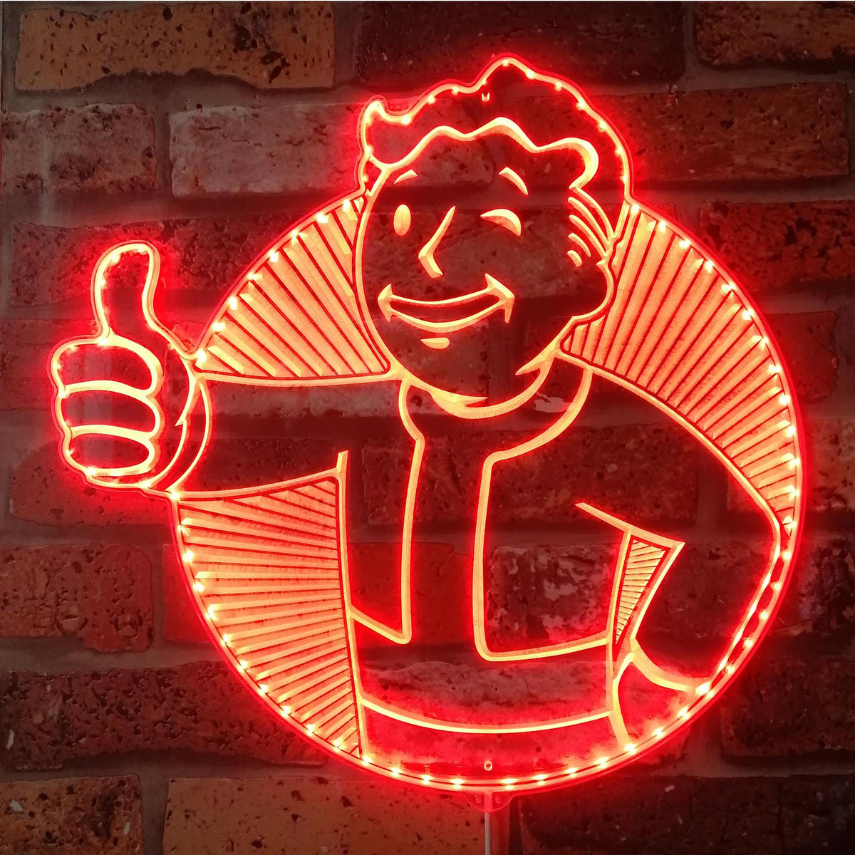 Vault Boy Fallout Dynamic RGB Edge Lit LED Sign | LEDLABCAVE
