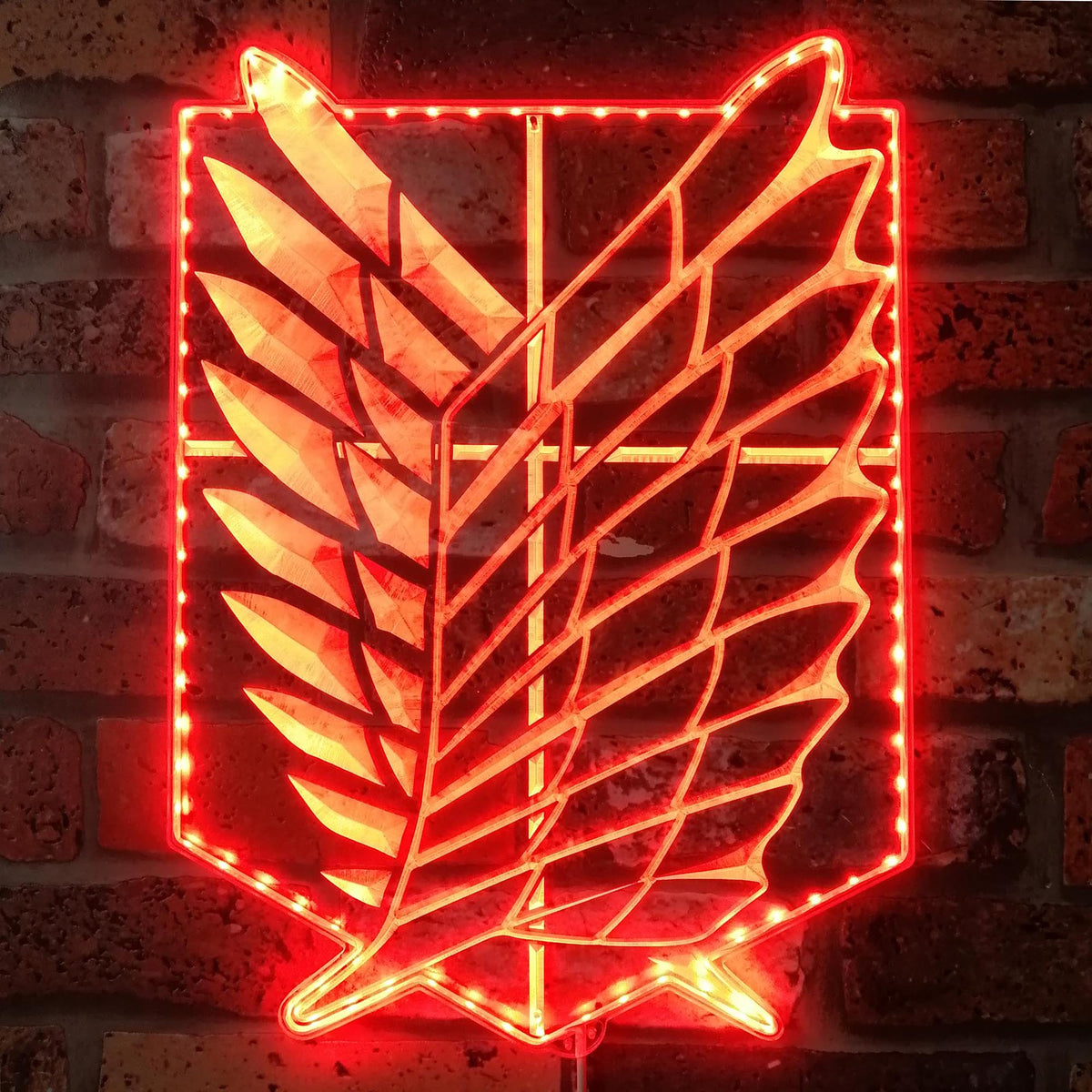 Attack on Titan Wings Dynamic RGB Edge Lit LED Sign | LEDLABCAVE