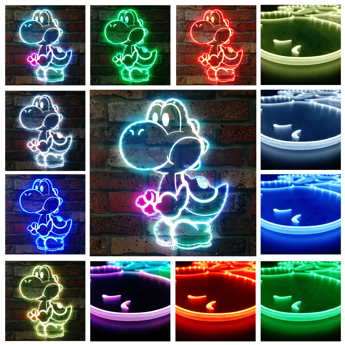 Super Mario Yoshi Dinosaur Dynamic RGB Edge Lit LED Sign | LEDLABCAVE