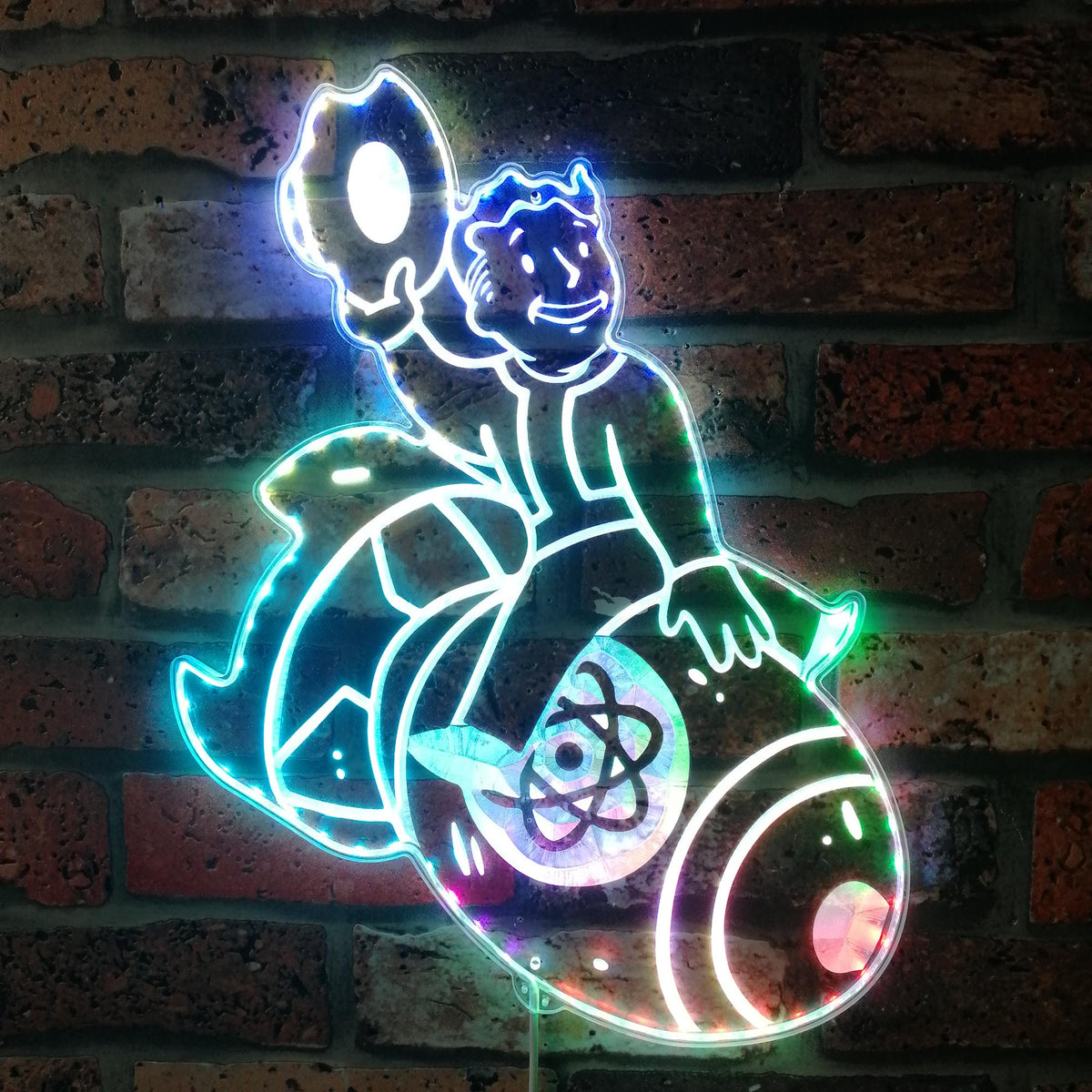 Vault Boy Nuclear Bomb Dynamic RGB Edge Lit LED Sign | LEDLABCAVE